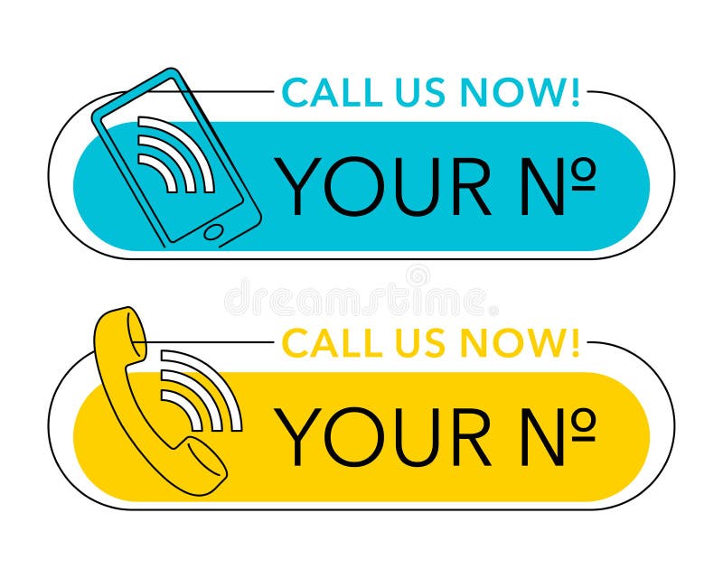 Phone Number Template for Website Stock Vector - Illustration of design ...