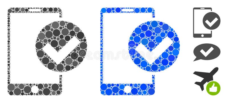 Phone OK Composition Icon of Circle Dots Stock Illustration ...