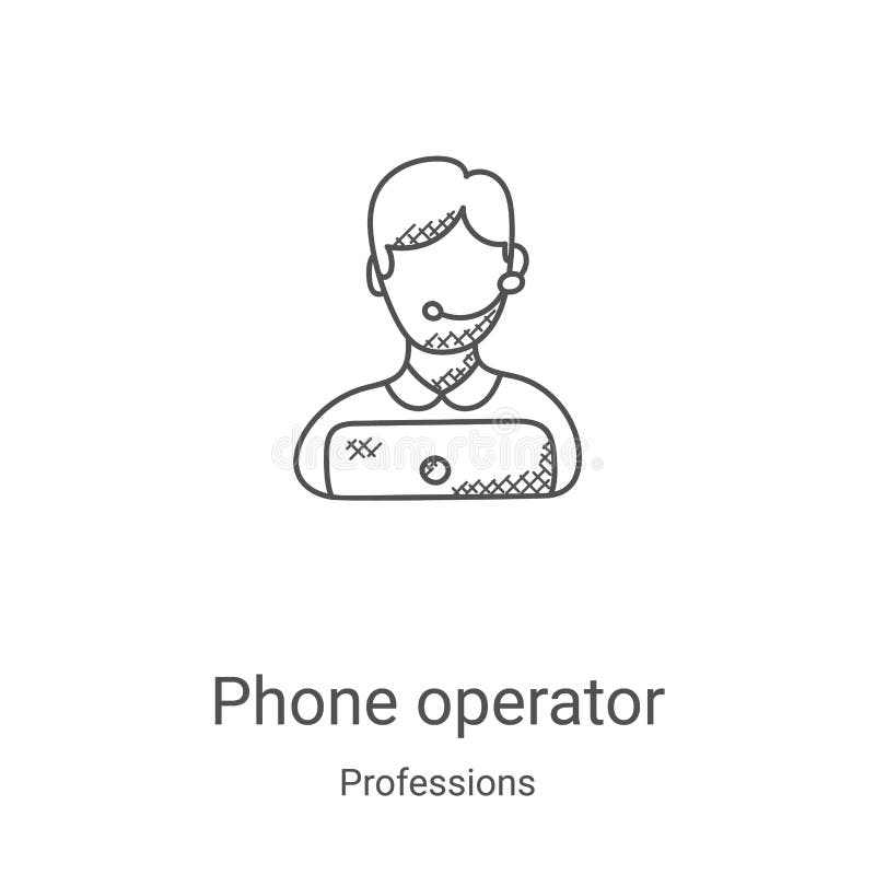 Phone Operator Icon Vector from Professions Collection. Thin Line Phone ...