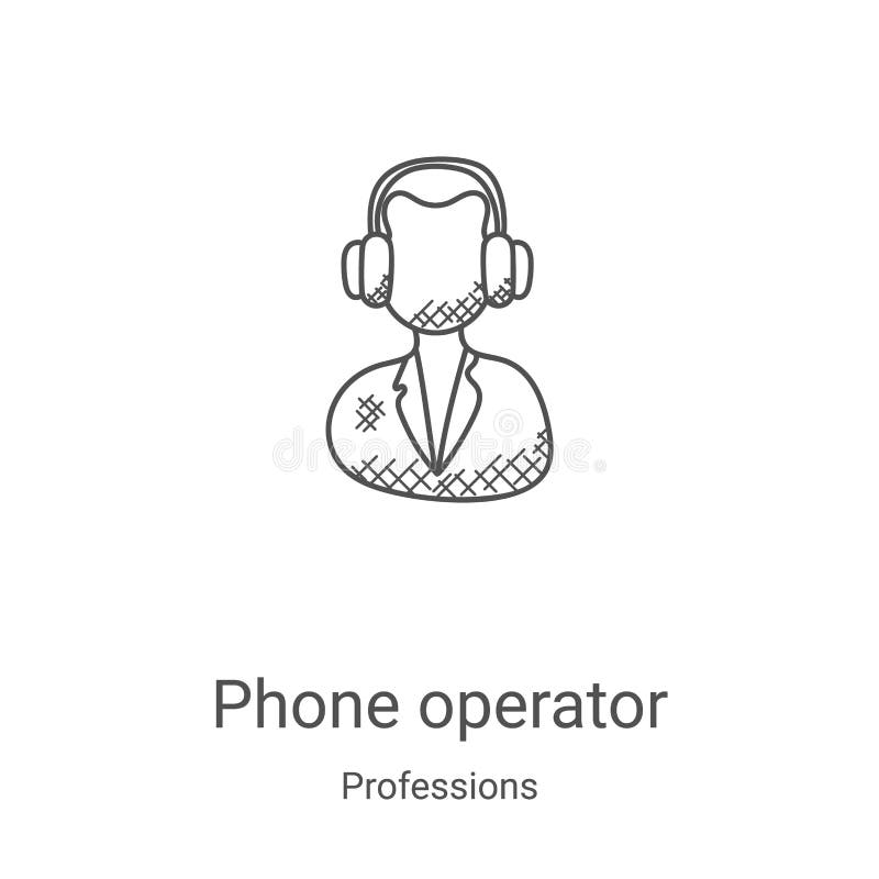 Phone Operator Icon Vector from Professions Collection. Thin Line Phone ...