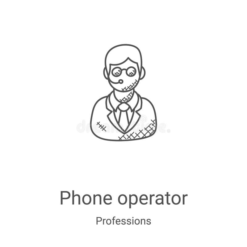 Phone Operator Icon Vector from Professions Collection. Thin Line Phone ...
