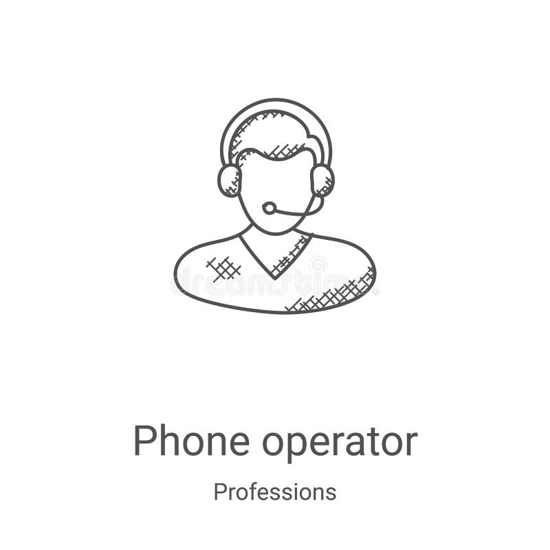 Phone Operator Icon Vector from Professions Collection. Thin Line Phone ...