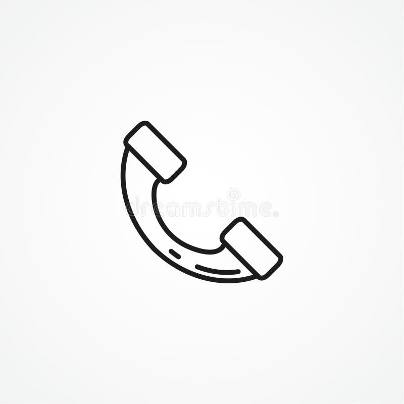 Phone Outline Icon, Handset Icon Stock Vector - Illustration of ...