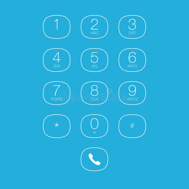 White Number Phone Keypad stock vector. Illustration of interface ...