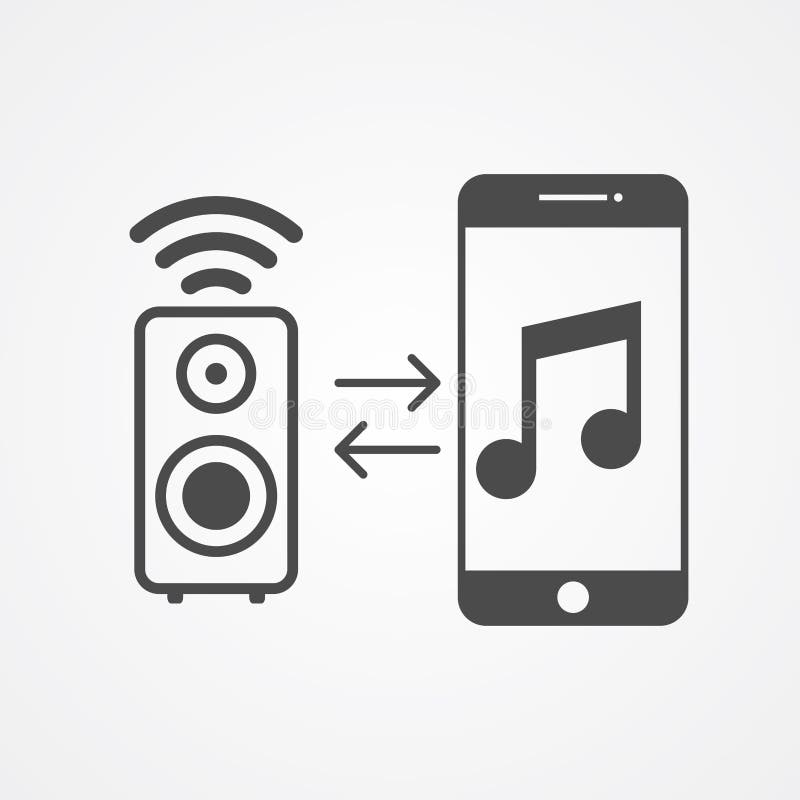 Phone Pairing with Speaker Vector Icon Sign Symbol Stock Vector ...