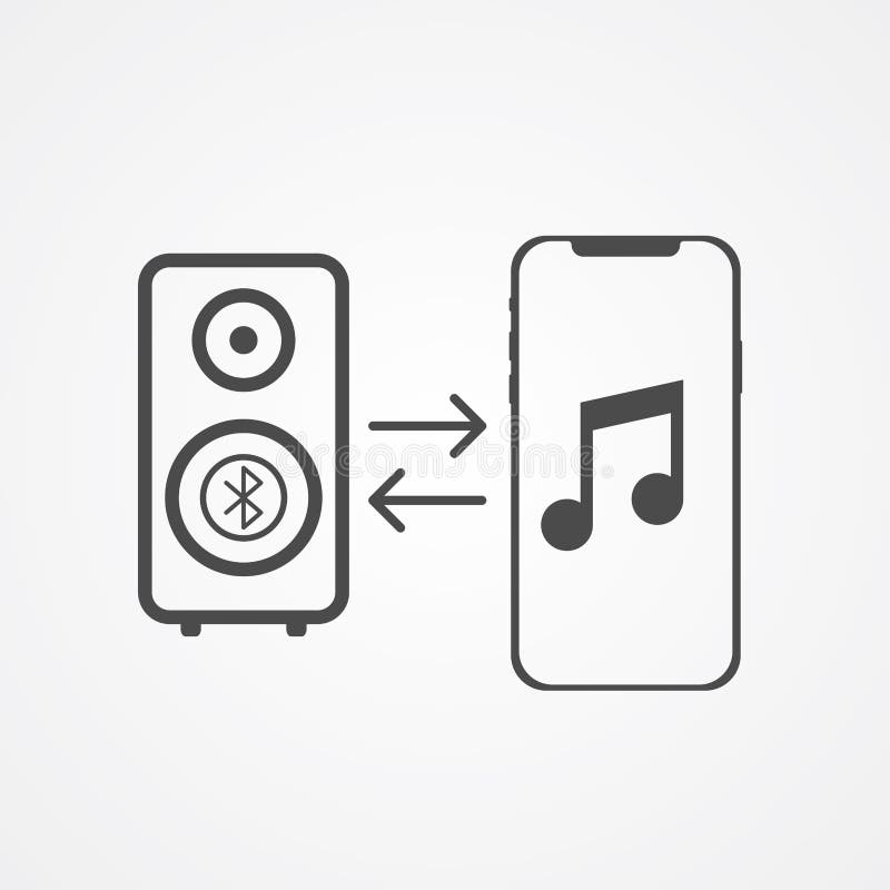 Phone Pairing with Speaker Vector Icon Sign Symbol Stock Vector ...