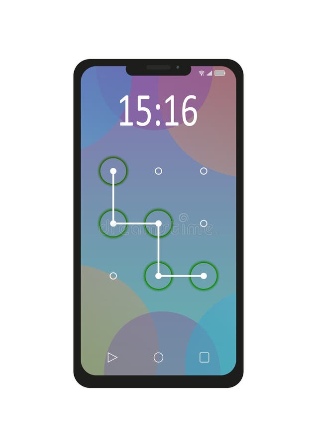 Phone Pattern Unlock Vector Isolated on White Background Stock ...