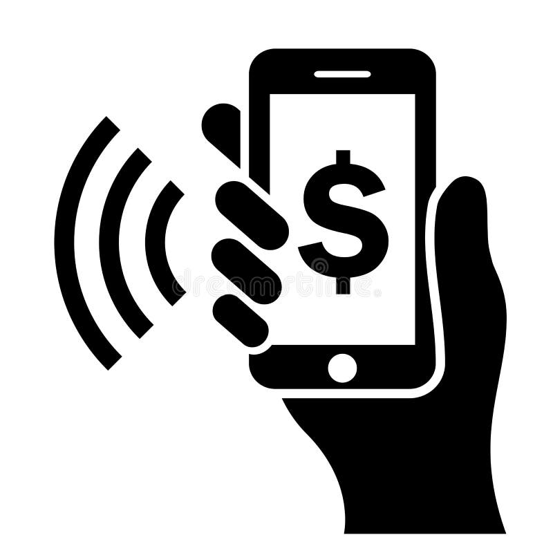 Phone Payment Icon, Mobile Banking Online. Digital Money. Hand, Vector ...
