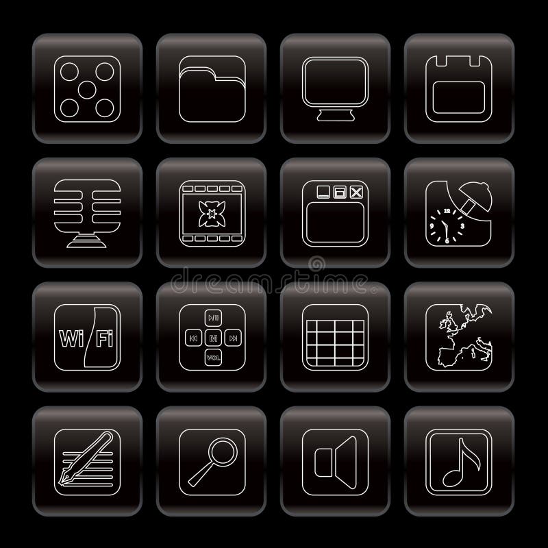 Phone Performance, Internet and Office Icons Stock Vector ...