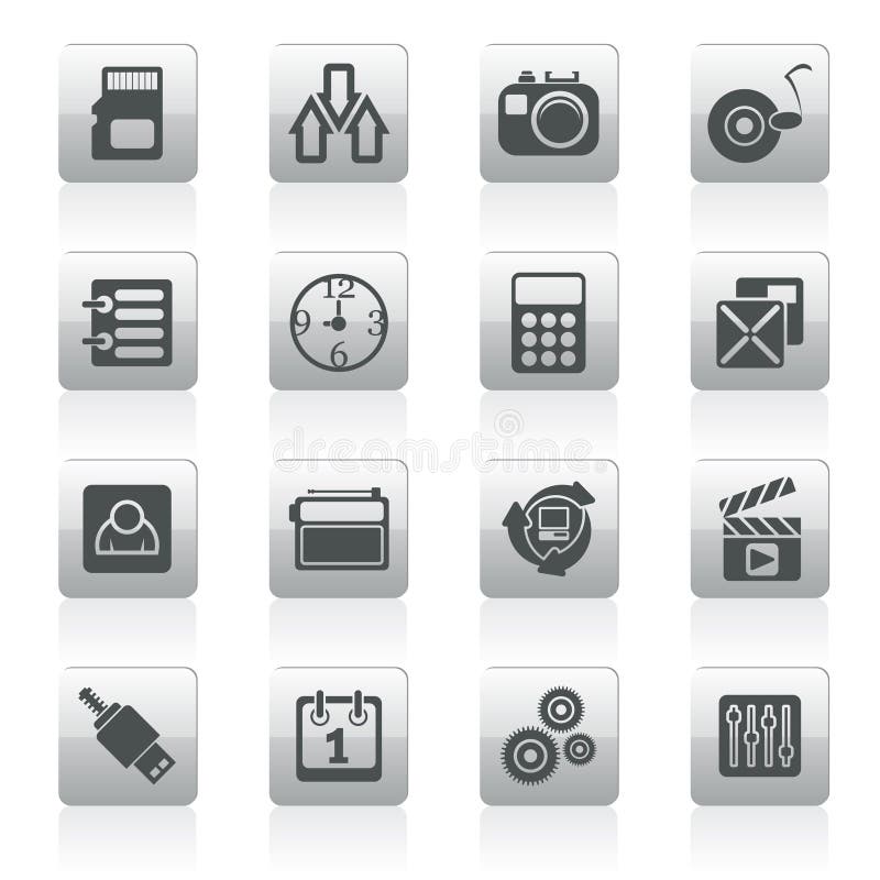 Phone Performance, Internet and Office Icons Stock Vector ...
