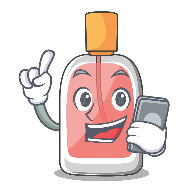 With Phone Perfume in the a Cartoon Bottle Stock Vector - Illustration ...