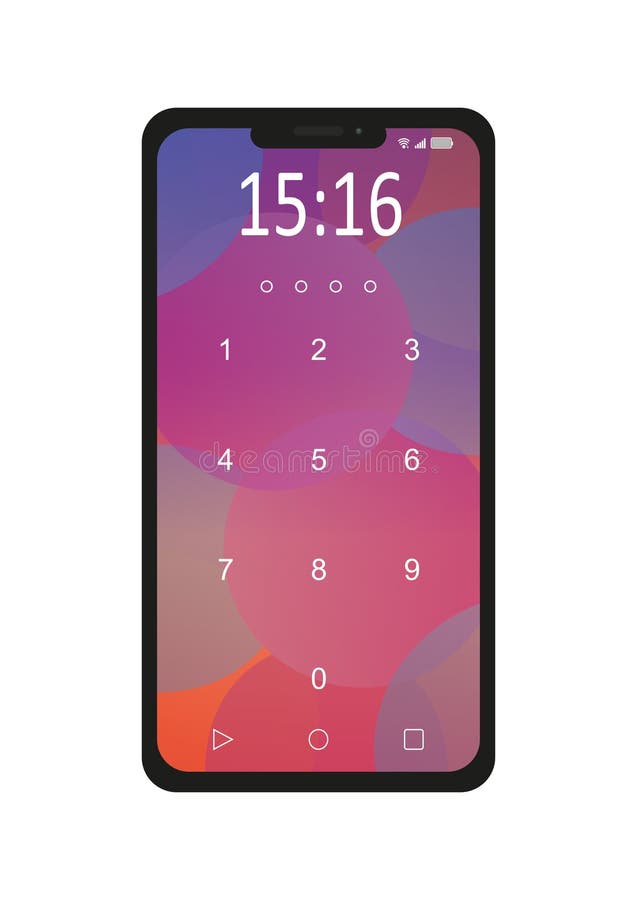 Phone PIN Unlock Vector Isolated on White Background Stock Illustration ...