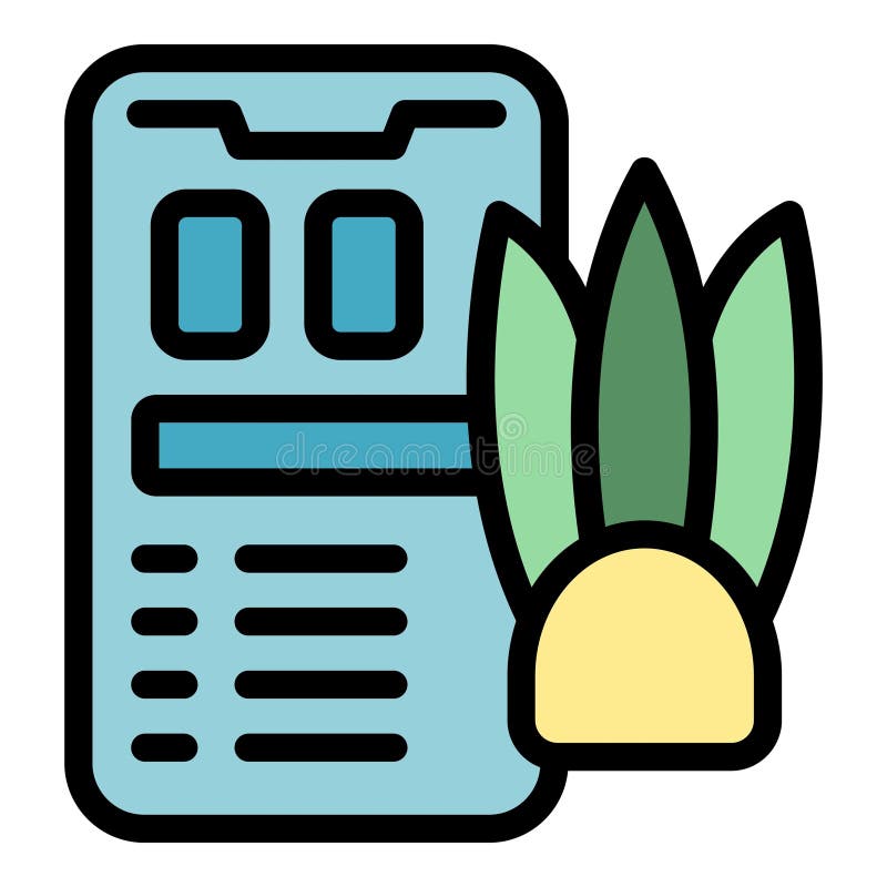 Phone and plant, vector stock vector. Illustration of sign - 76525359