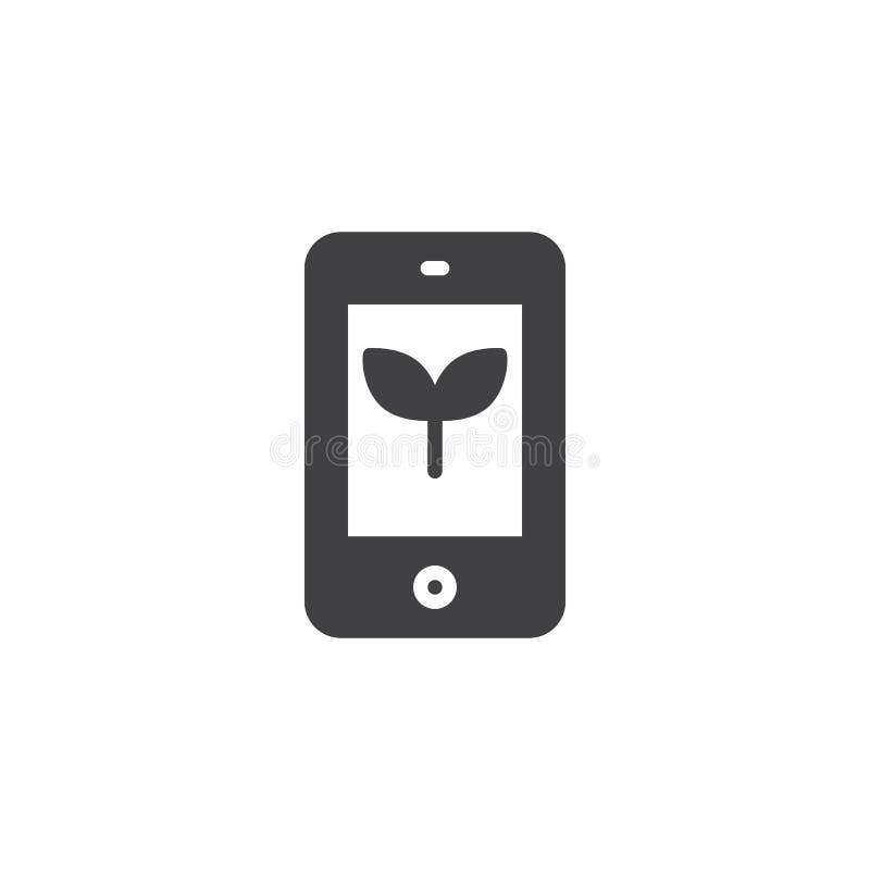 Phone with Plant Vector Icon Stock Vector - Illustration of phone ...