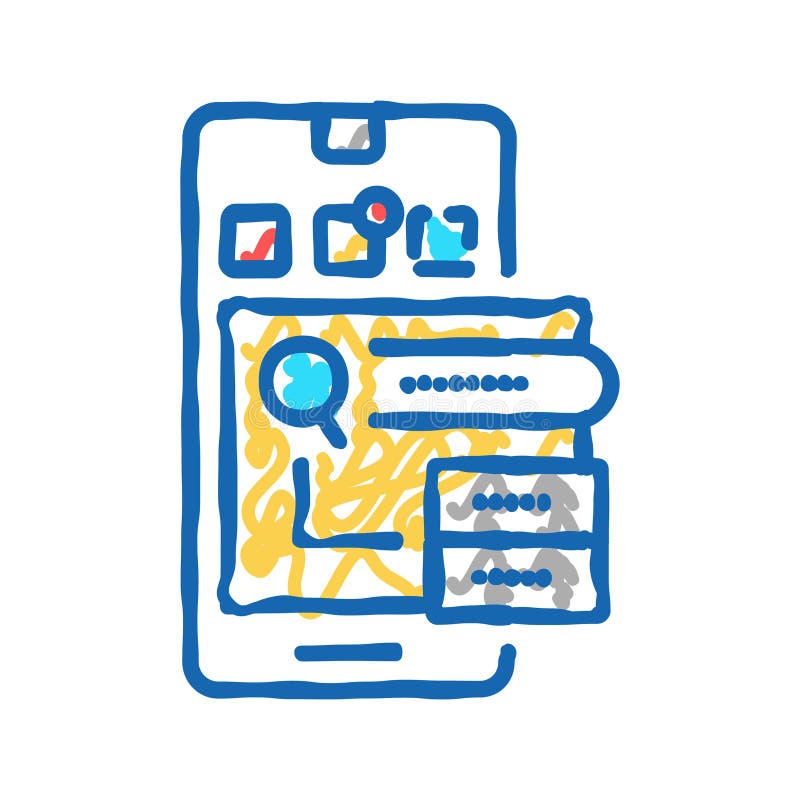 Phone Problem Research Icon Doodle Illustration Stock Illustration ...