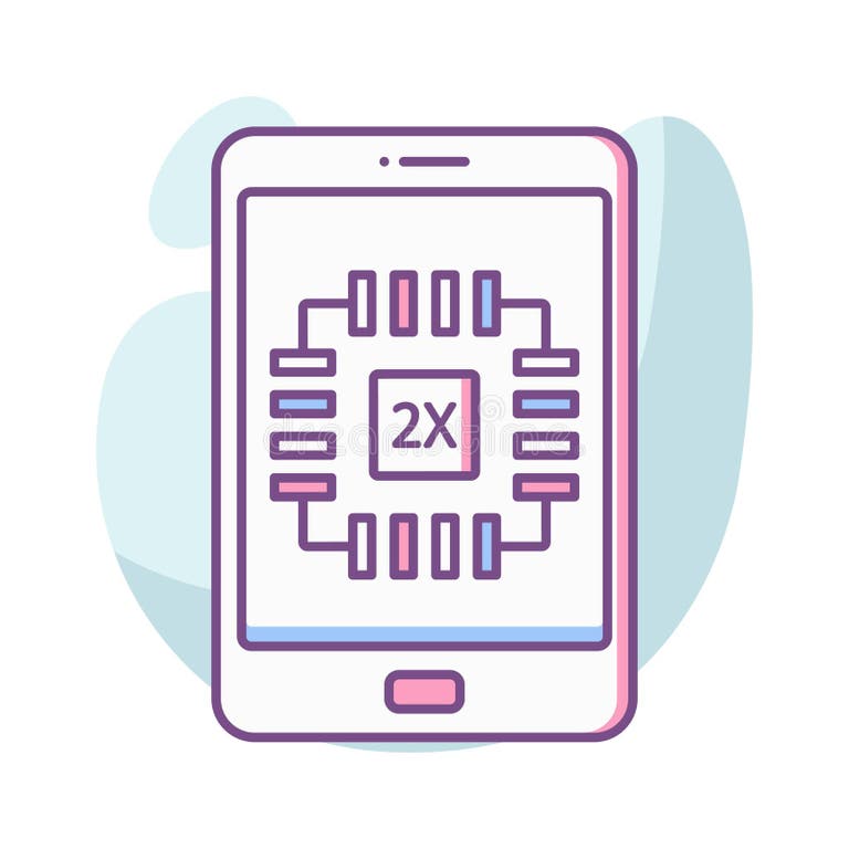 Phone Processor Color Vector Icon Which Can Easily Modify or Edit Stock ...