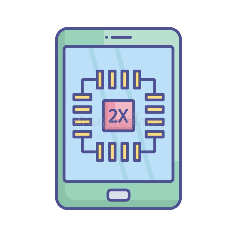 Phone Processor Fill Vector Icon Which Can Easily Modify or Edit Stock ...