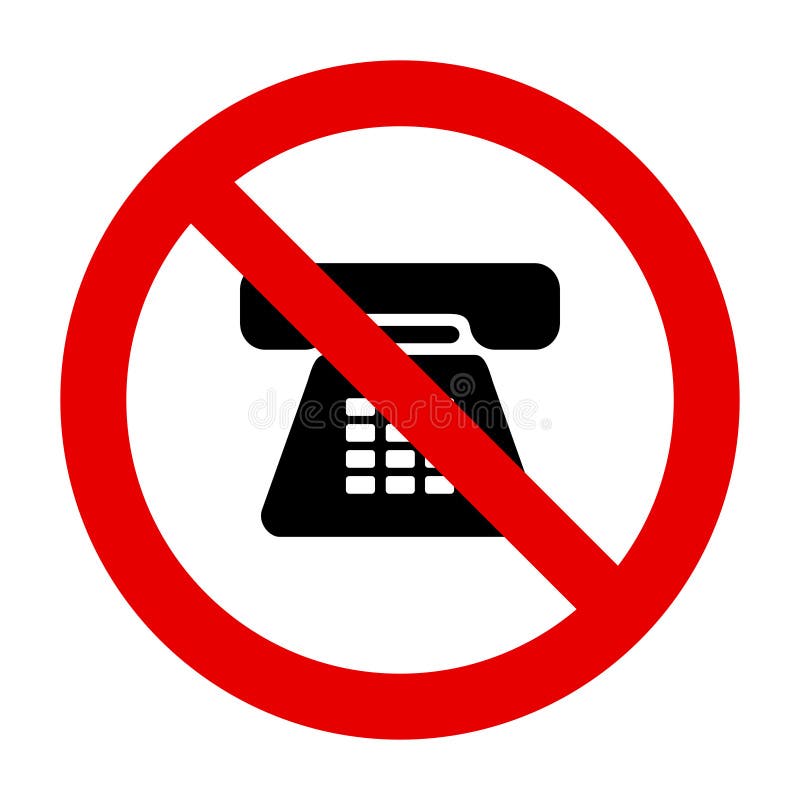 Phone and prohibition sign stock vector. Illustration of telephone ...