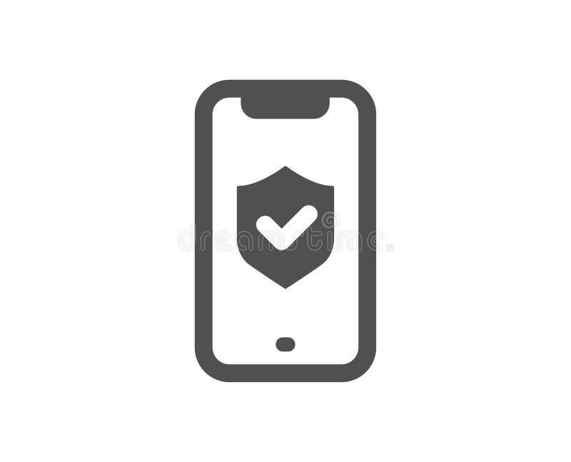 Phone Protection Icon. Cyber Defence Sign. Vector Stock Vector ...