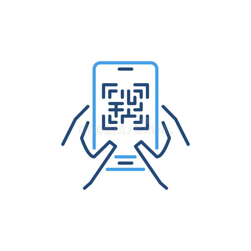 Phone with QR Code in Hands Vector Concept Colored Icon Stock Vector ...
