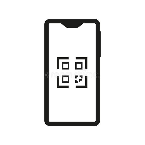 Phone QR Icon. Digital Scan Symbol. Mobile Barcode Sign. Vector Element ...
