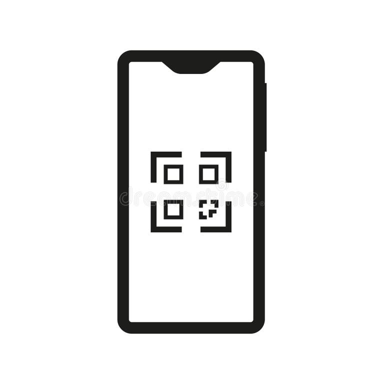 Phone QR Icon. Digital Scan Symbol. Mobile Barcode Sign. Vector Element ...