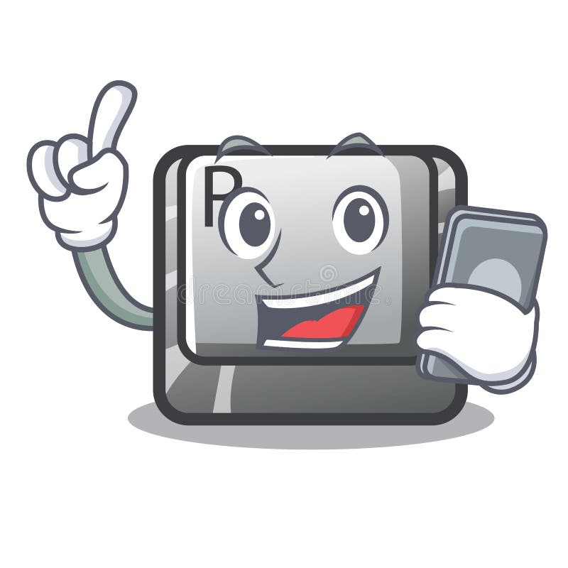 With Phone R Button Installed on Cartoon Keyboard Stock Vector ...