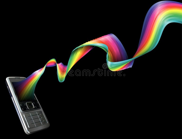 Phone rainbow background stock vector. Illustration of abstract - 3886522