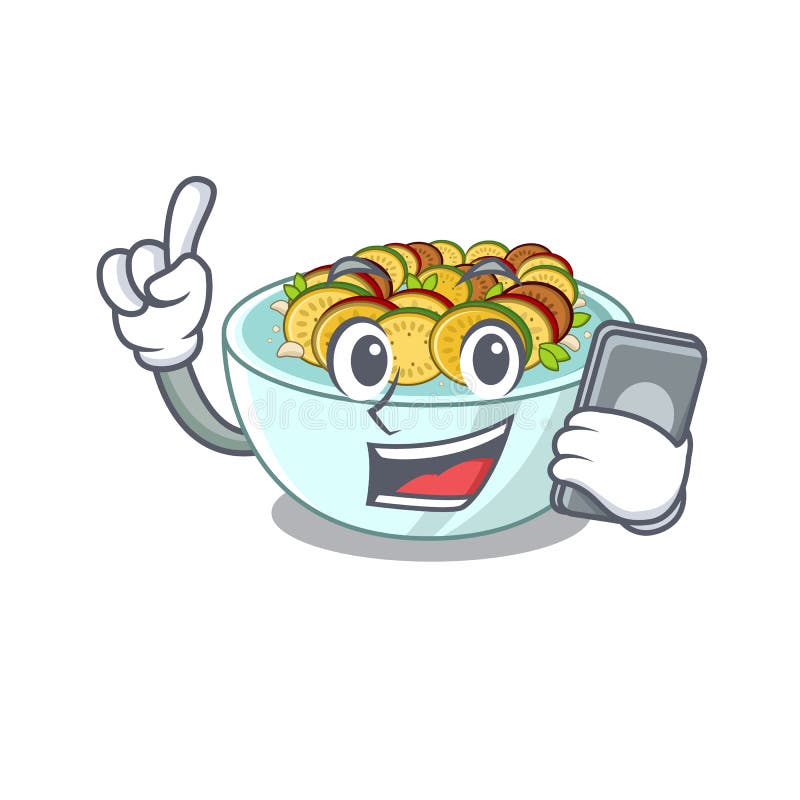 With Phone Ratatouille is Cooked in Mascot Pan Stock Vector ...