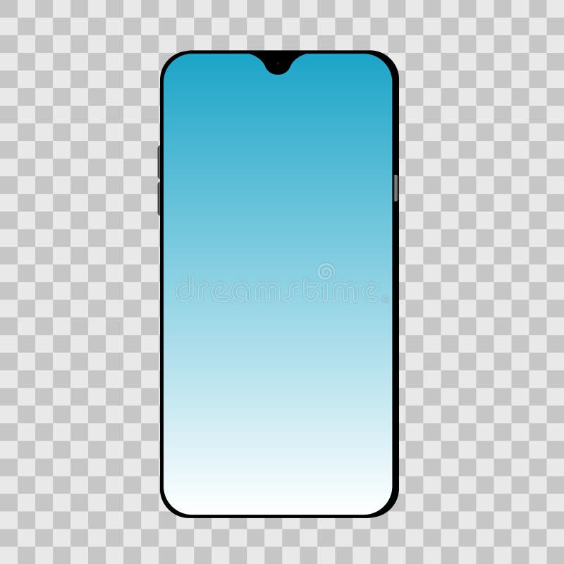 Mock Up Mobile Phone with Blue Screen. Vector Illustration. Stock ...