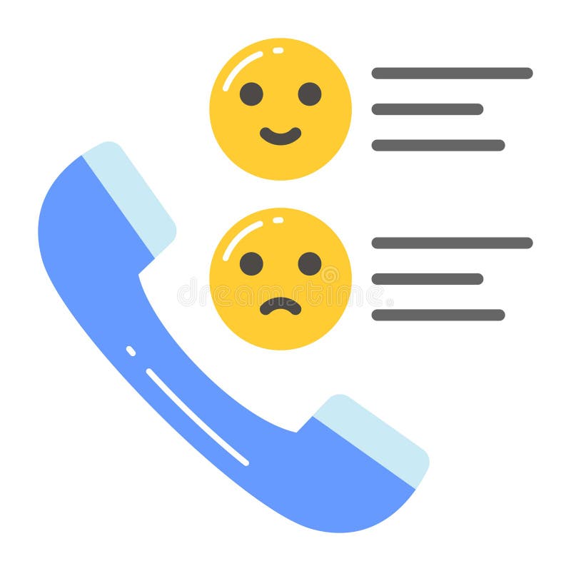 Phone Receiver with Emojis Showing Concept of Phone Call Survey Vector ...
