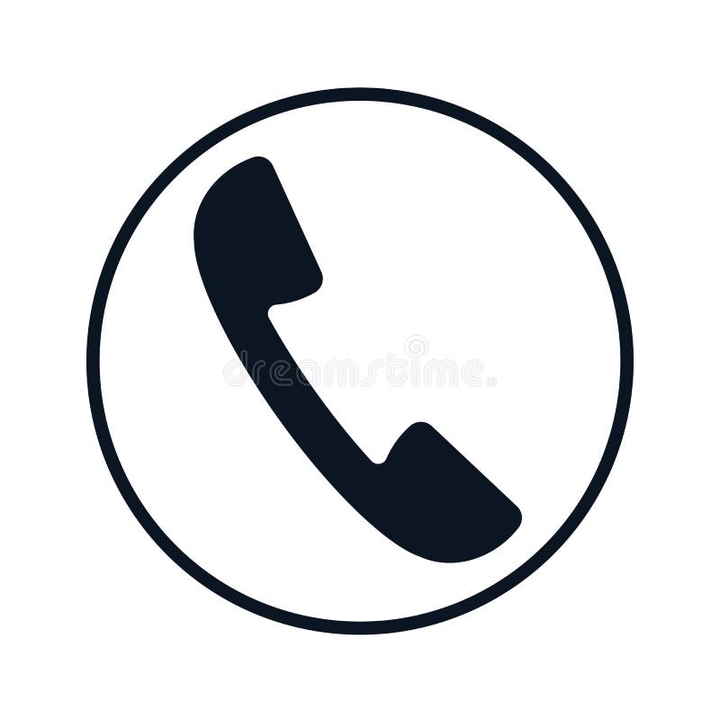 Phone Receiver Icon Inside a Circle. Vector Illustration. Stock Vector ...