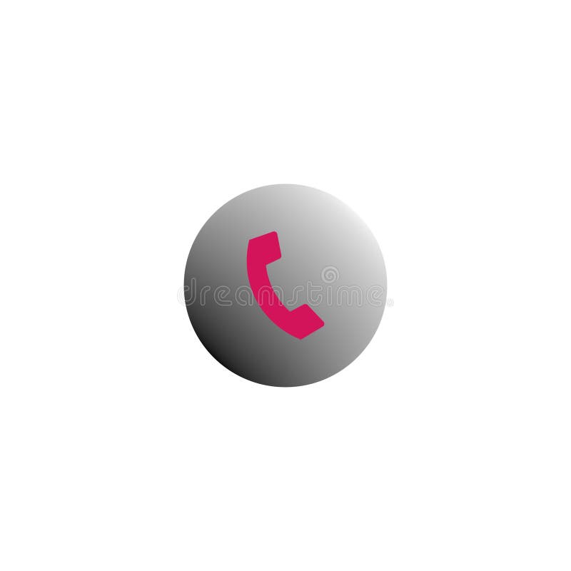 Phone Receiver Icon. Red Call Button. Vector Contact Symbol. Dark ...