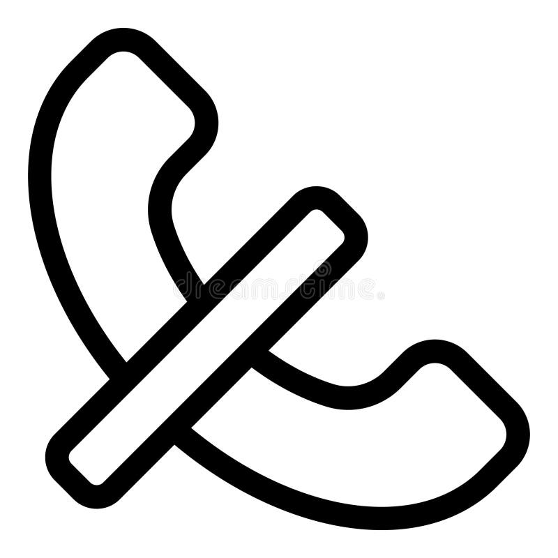 Phone Receiver with Line through it Showing End of Conversation Stock ...