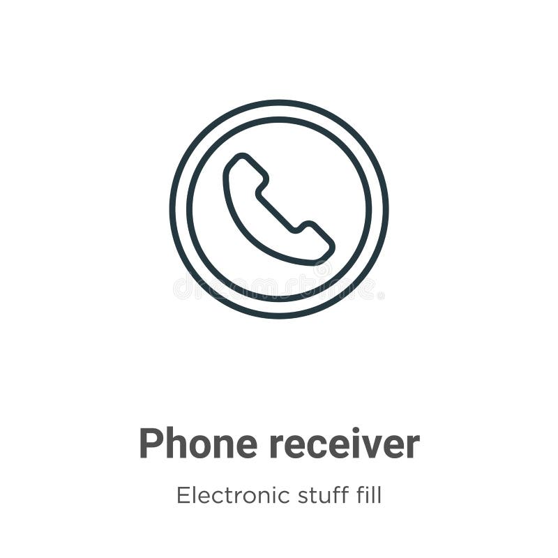 Telephone Receiver Outline Vector Icon. Thin Line Black Telephone ...