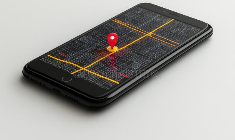 A Phone with a Red Dot on it Stock Illustration - Illustration of ...