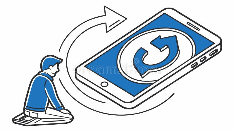 Phone with Refresh Arrows, Update and Tech Symbol. Vector Design ...