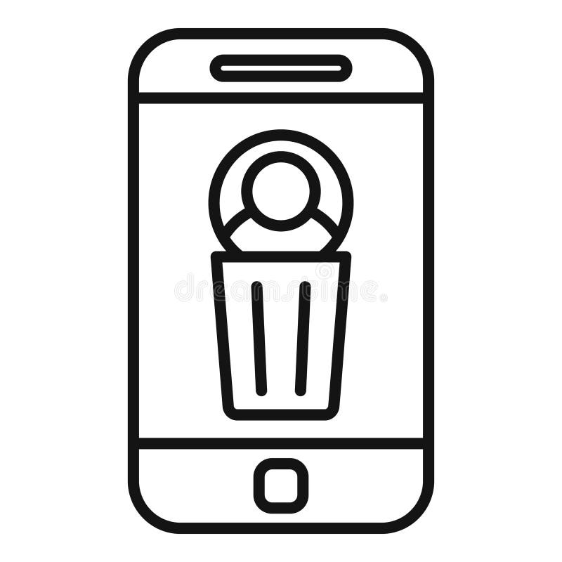 Phone Remove User Icon Outline Vector. Delete Service Stock ...