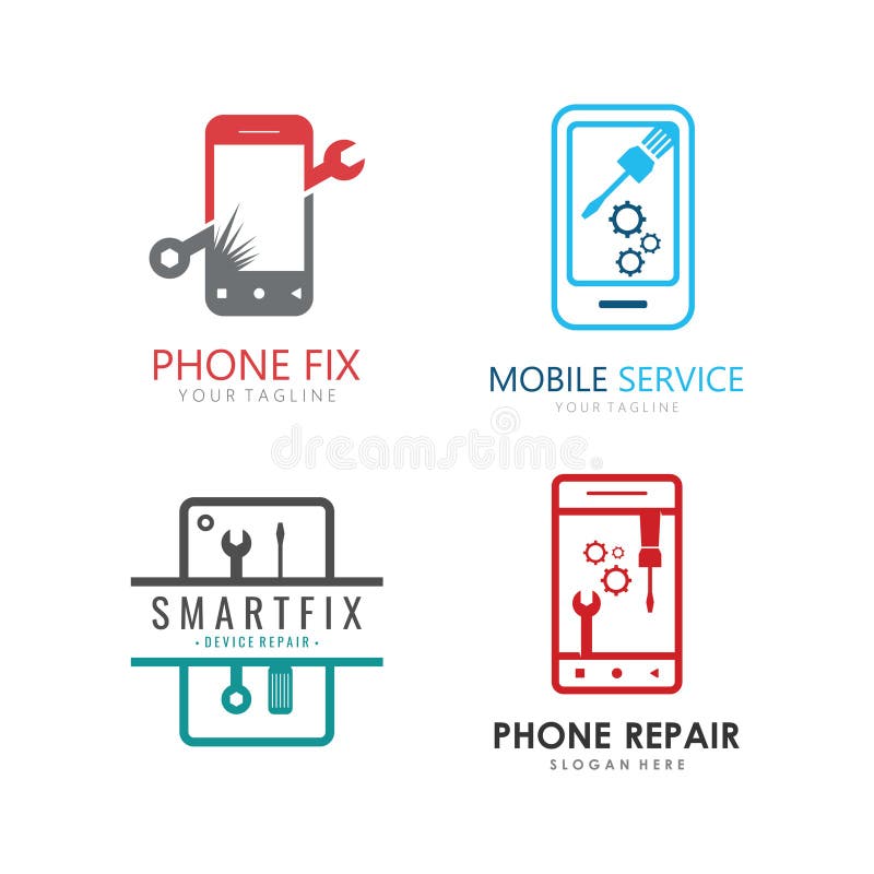 Phone Repair Service Logo Template Stock Vector - Illustration of ...