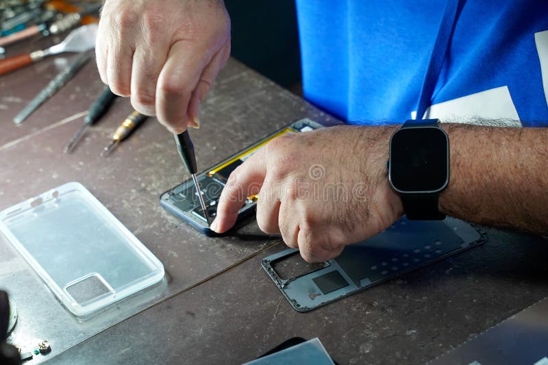 Phone repair stock image. Image of human, glasses, brand - 362265665