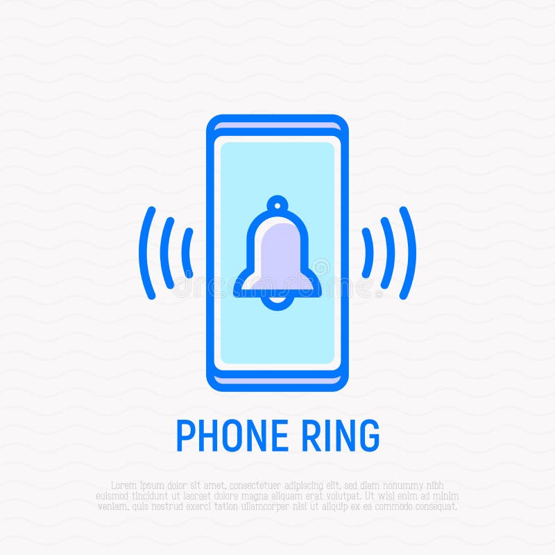 Phone Ring: Bell Ringing on Mobile Screen Stock Vector - Illustration ...