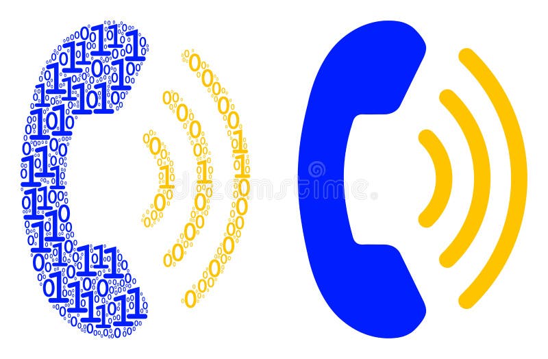 Phone Ring Composition of Binary Digits Stock Vector - Illustration of ...
