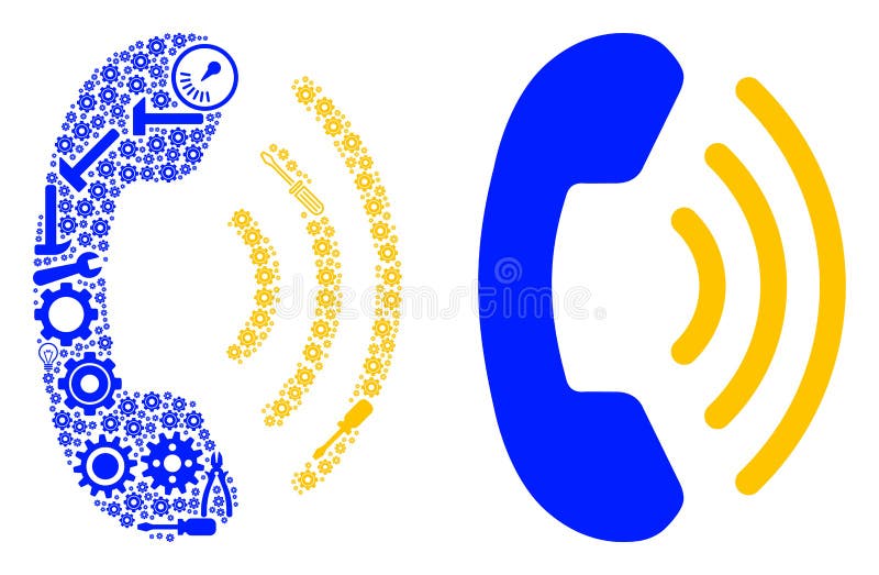 Phone Ring Mosaic of Service Tools Stock Vector - Illustration of ...