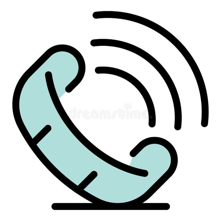 Phone Ringing Icon Color Outline Vector Stock Vector - Illustration of ...