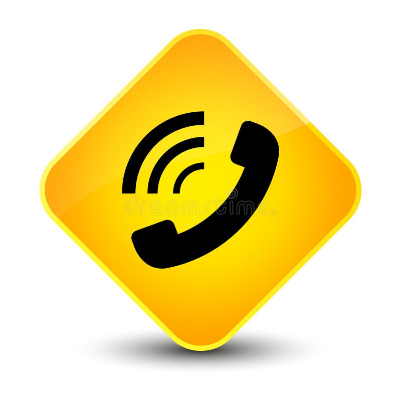 Phone Ringing Icon Elegant Yellow Diamond Button Stock Illustration ...