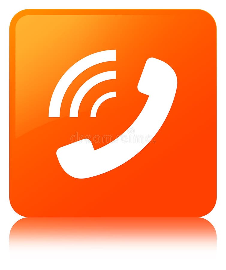 Phone Ringing Icon Orange Square Button Stock Illustration ...