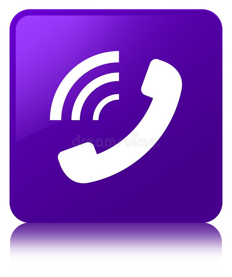 Phone Ringing Icon Purple Square Button Stock Illustration ...