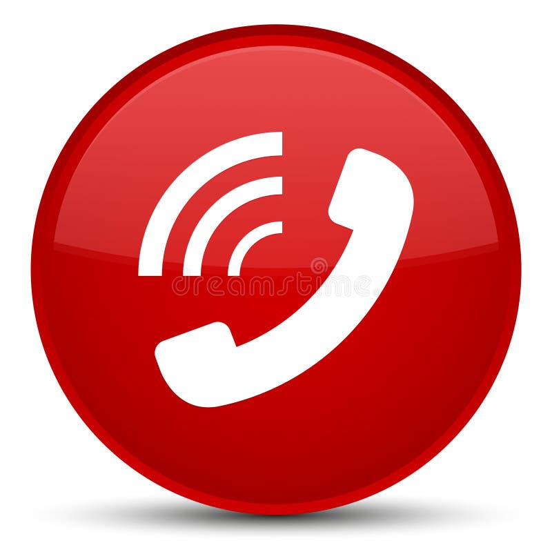 Phone Ringing Icon Special Red Round Button Stock Illustration ...