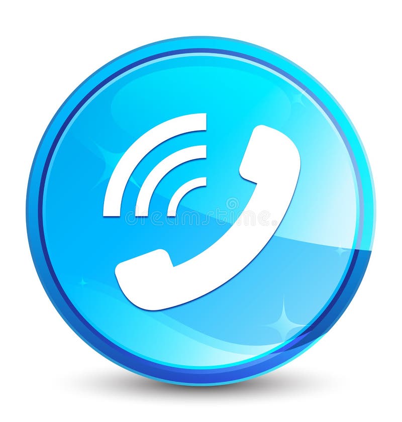 Phone Ringing Icon Splash Natural Blue Round Button Stock Vector ...