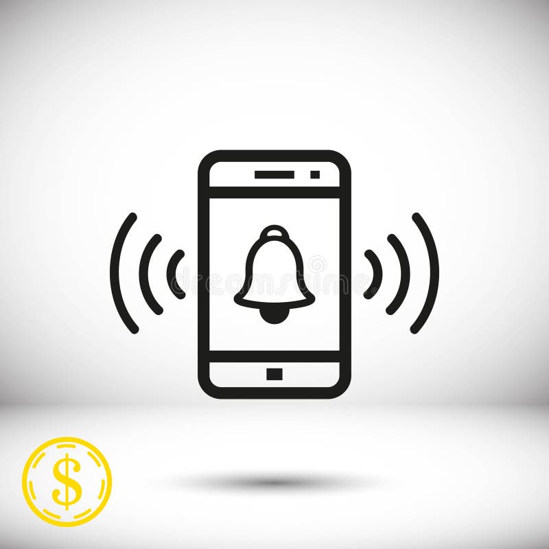 Phone Rings Icon Stock Vector Illustration Flat Design Stock Vector ...